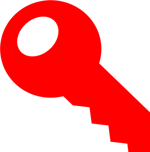Key Clipart Red - Red Key Clip Art (600x606), Png Download