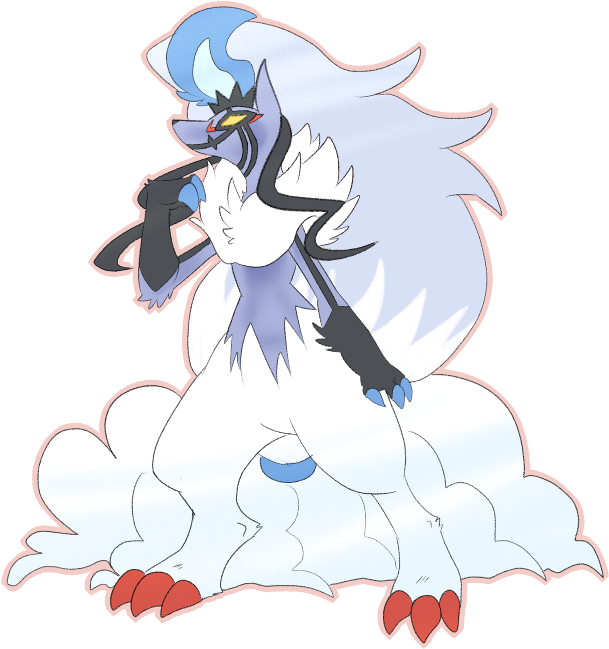 Alolan Ninetales/ Chandelure/ Zoroark Fusion Oc - Cartoon (1280x1391 ...
