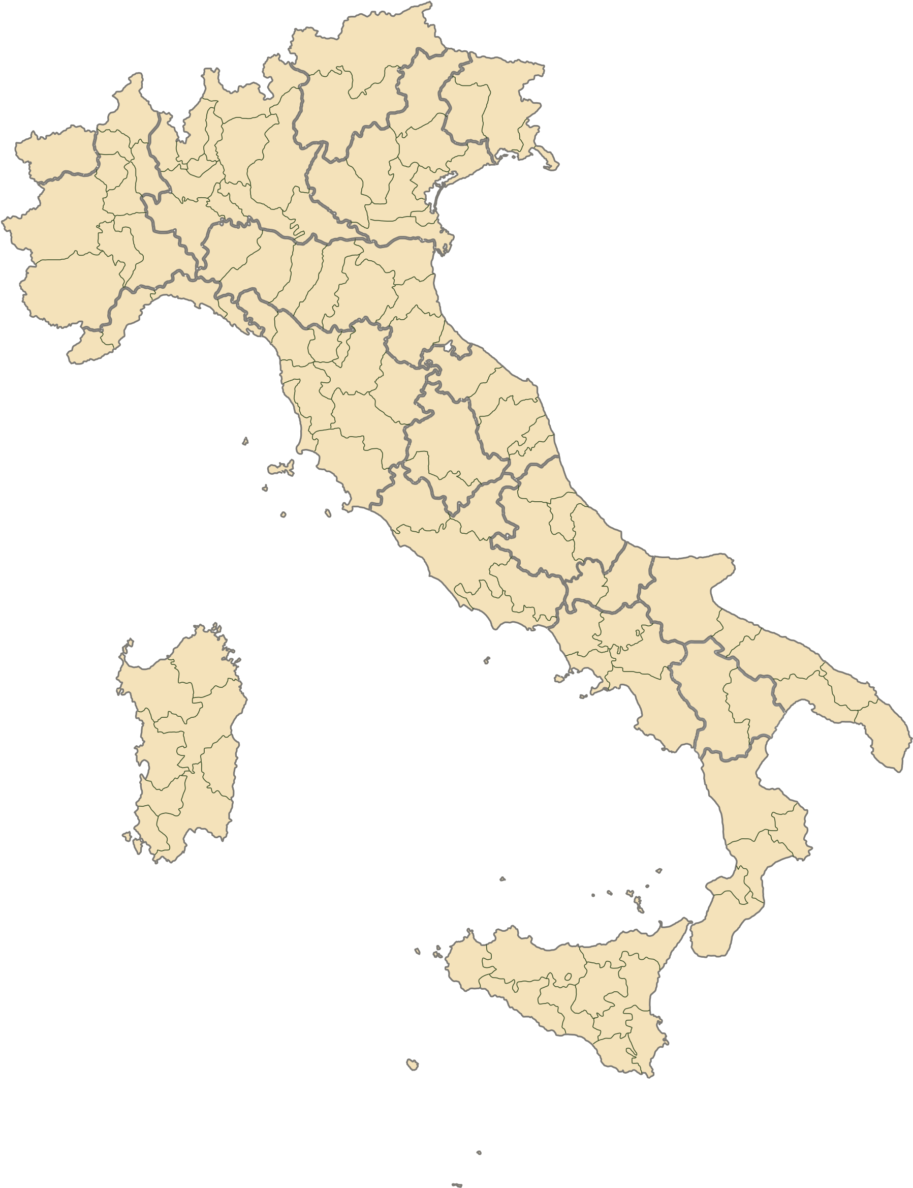 Open - Italy Map Vector Free (2000x2500), Png Download