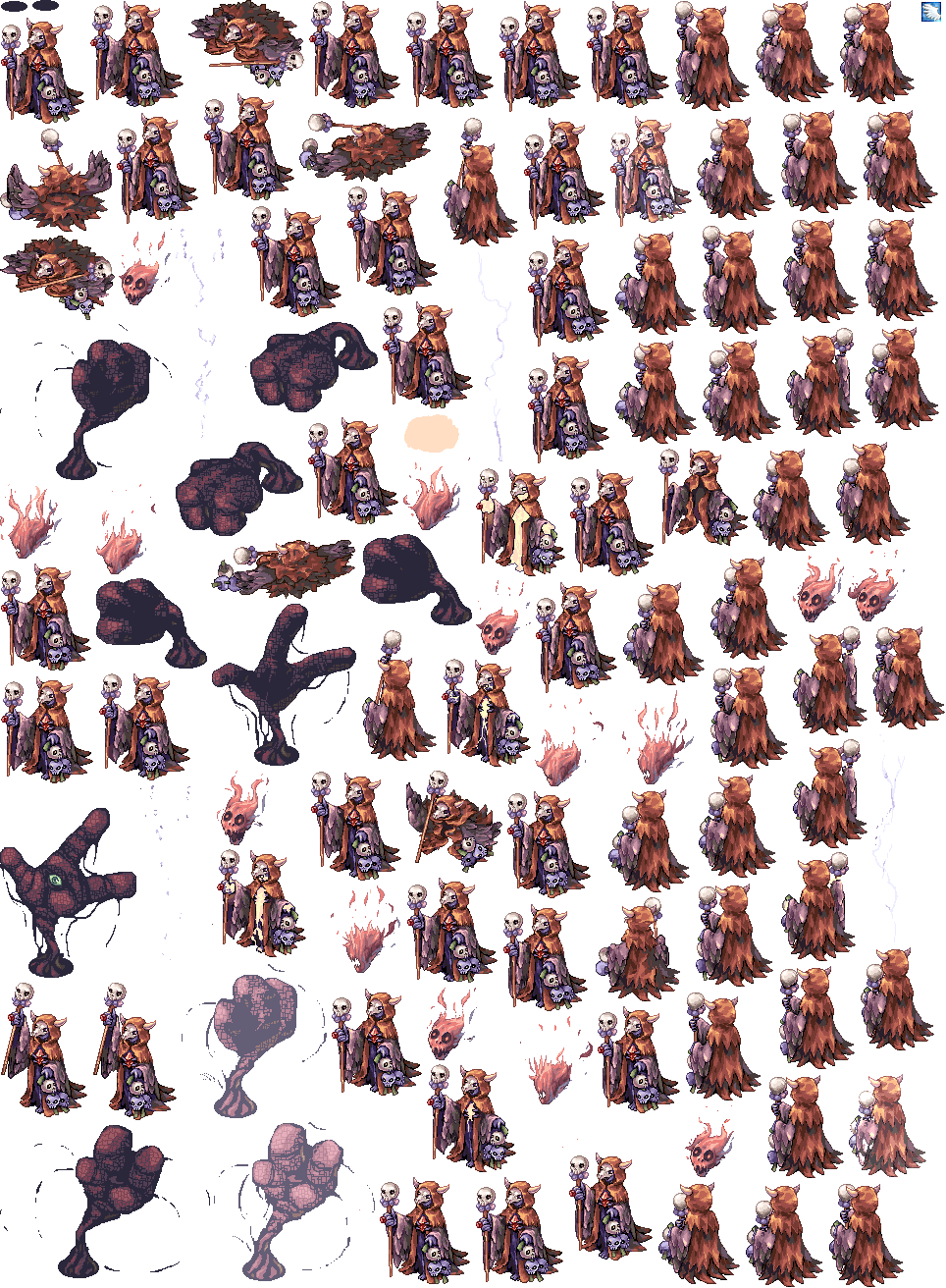 Necromancer - Spritesheet - Turkey (964x1312), Png Download