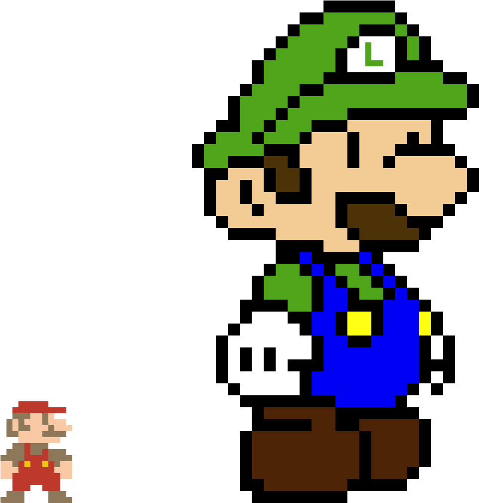 Big Brother - Mario Pixel Art (1200x1200), Png Download