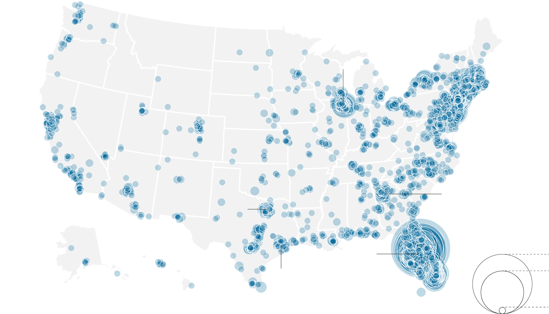 This Map Shows Those Locations As A Way To Approximate - United States ...