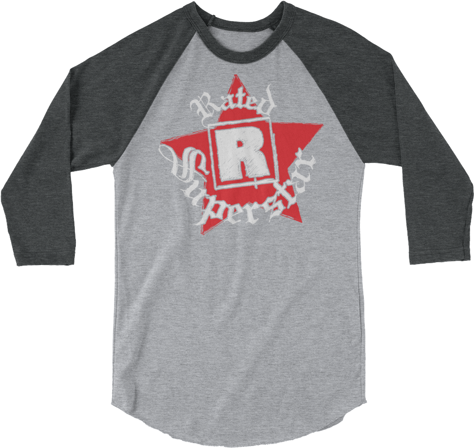 Edge "rated R Superstar" 3/4 Sleeve Raglan T-shirt - Nurse Life Shirt ...