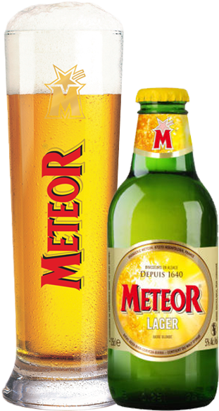 Meteor Beer - Meteor Lager - Brasserie Meteor (318x593), Png Download