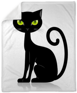 Black Cat Cartoon Vector (400x400), Png Download