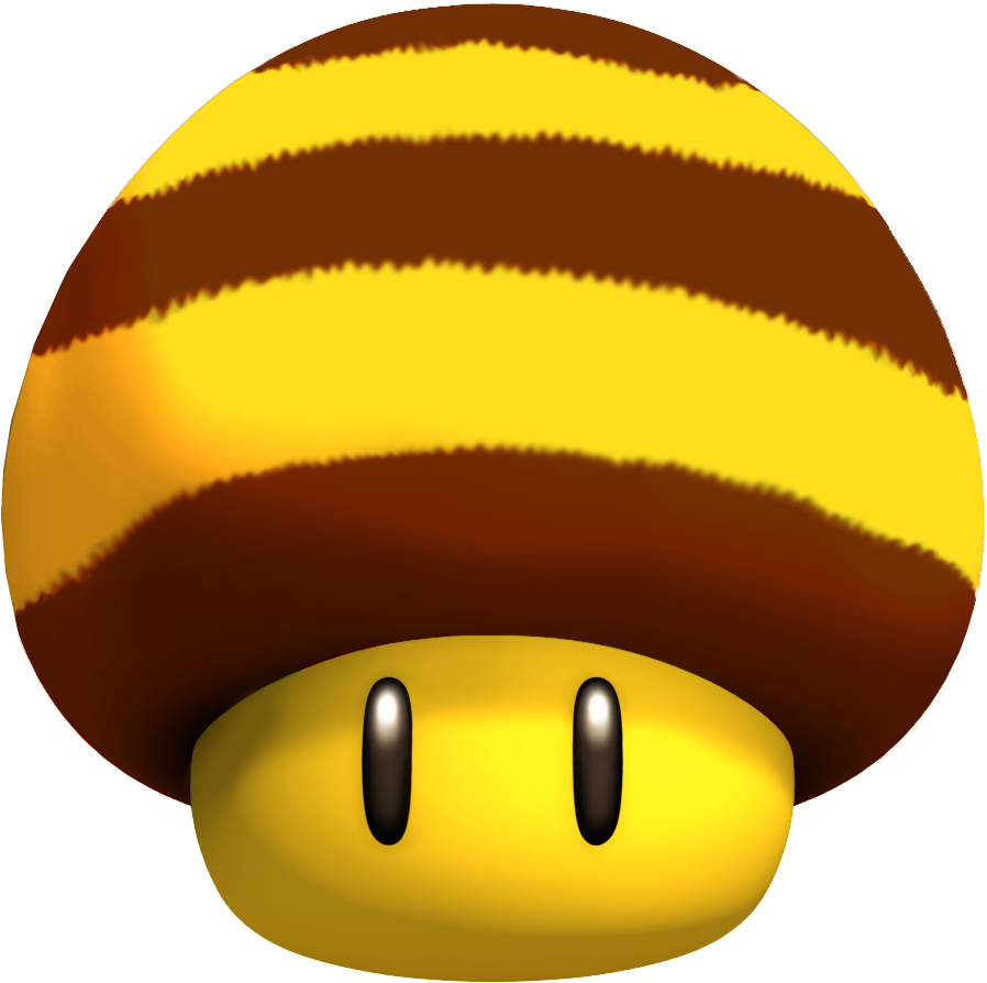 Bee Mushroom - Super Mario Galaxy Bee Mushroom (1024x1024), Png Download