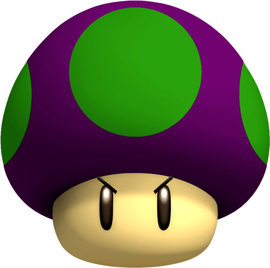 Poison Mushroom Mario Png (1024x1024), Png Download
