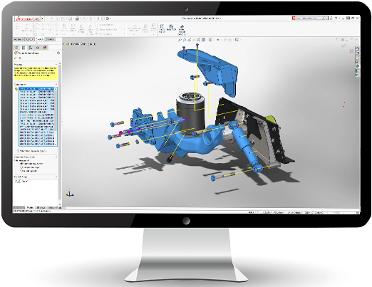 Computer Desktop Monitor - Solidworks Premium 2018 (549x418), Png Download