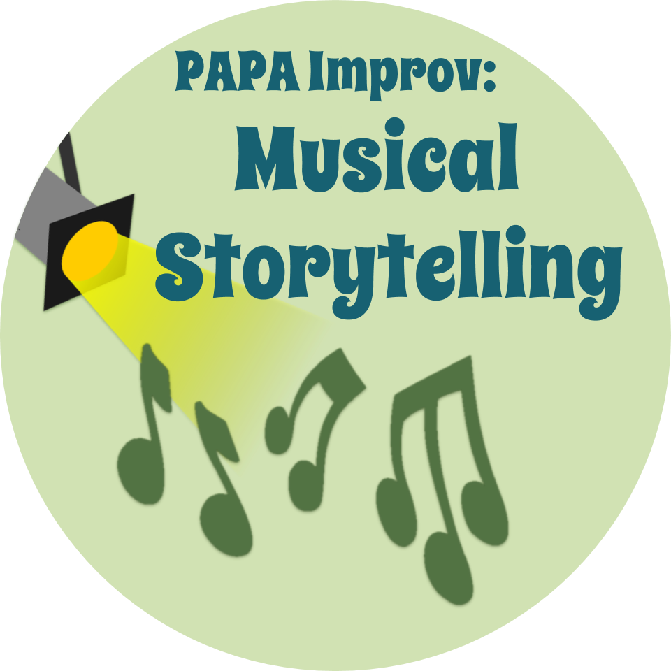 Papa Improv Musical Storytelling - Music Notes Cartoon Png (960x960 ...