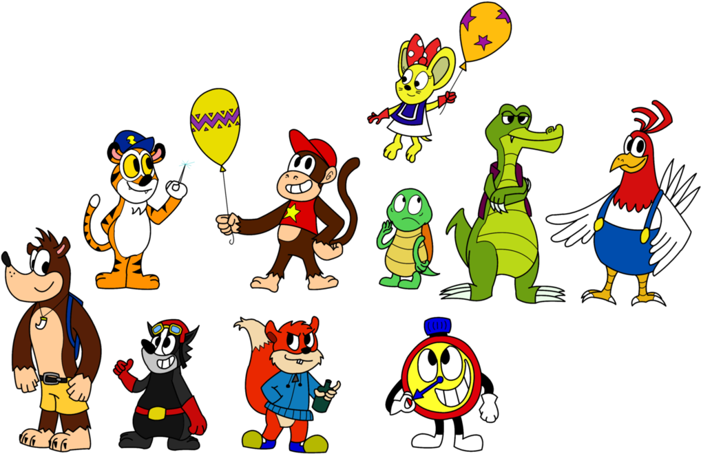 Diddy Kong Racing Conker And Pipsy (1032x774), Png Download