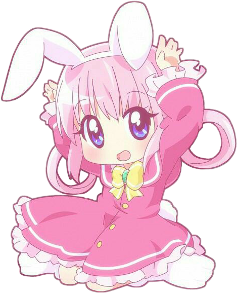 Download Freetoedit Cute Kawaii Girl Chibi Pink Bunny Rabbit - Chibi ...