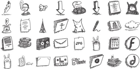 Black - Sketchy Icons (500x247), Png Download