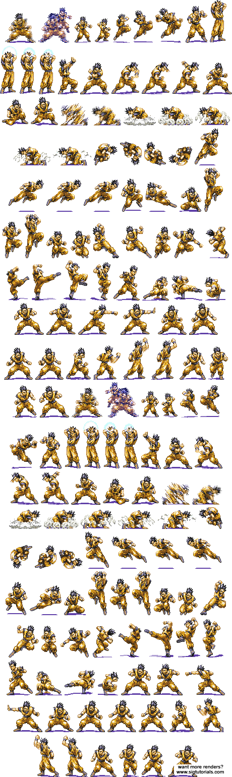 Gohan Sheet - Gohan Transparent Sprite Sheet (460x1541), Png Download