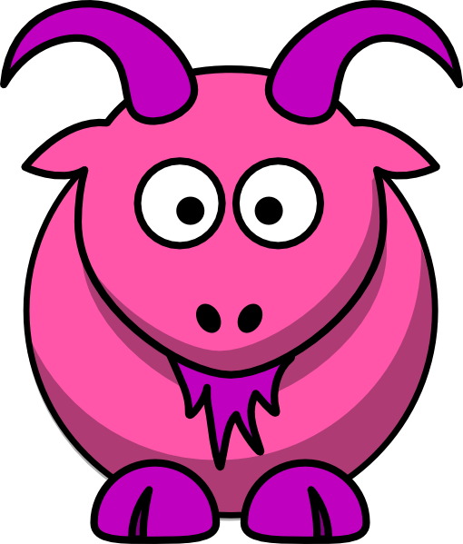 Pink Goat Clip Art - Cartoon Farm Animal Clipart Free (510x599), Png ...