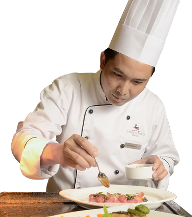 Chef With Food Png (390x440), Png Download