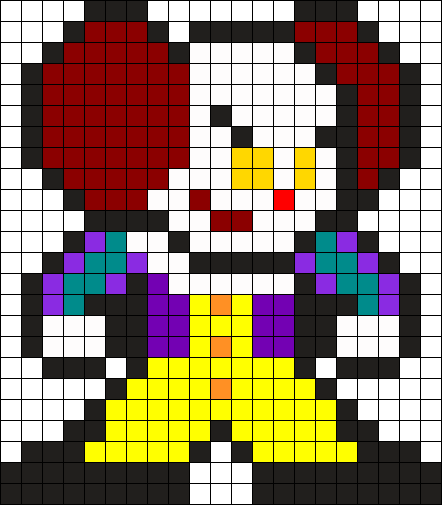 Pennywise Perler Bead Pattern / Bead Sprite - Pennywise Pixel Art ...