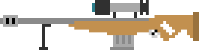 Sniper Rifle - Pixel Art Sniper Rifle (880x310), Png Download