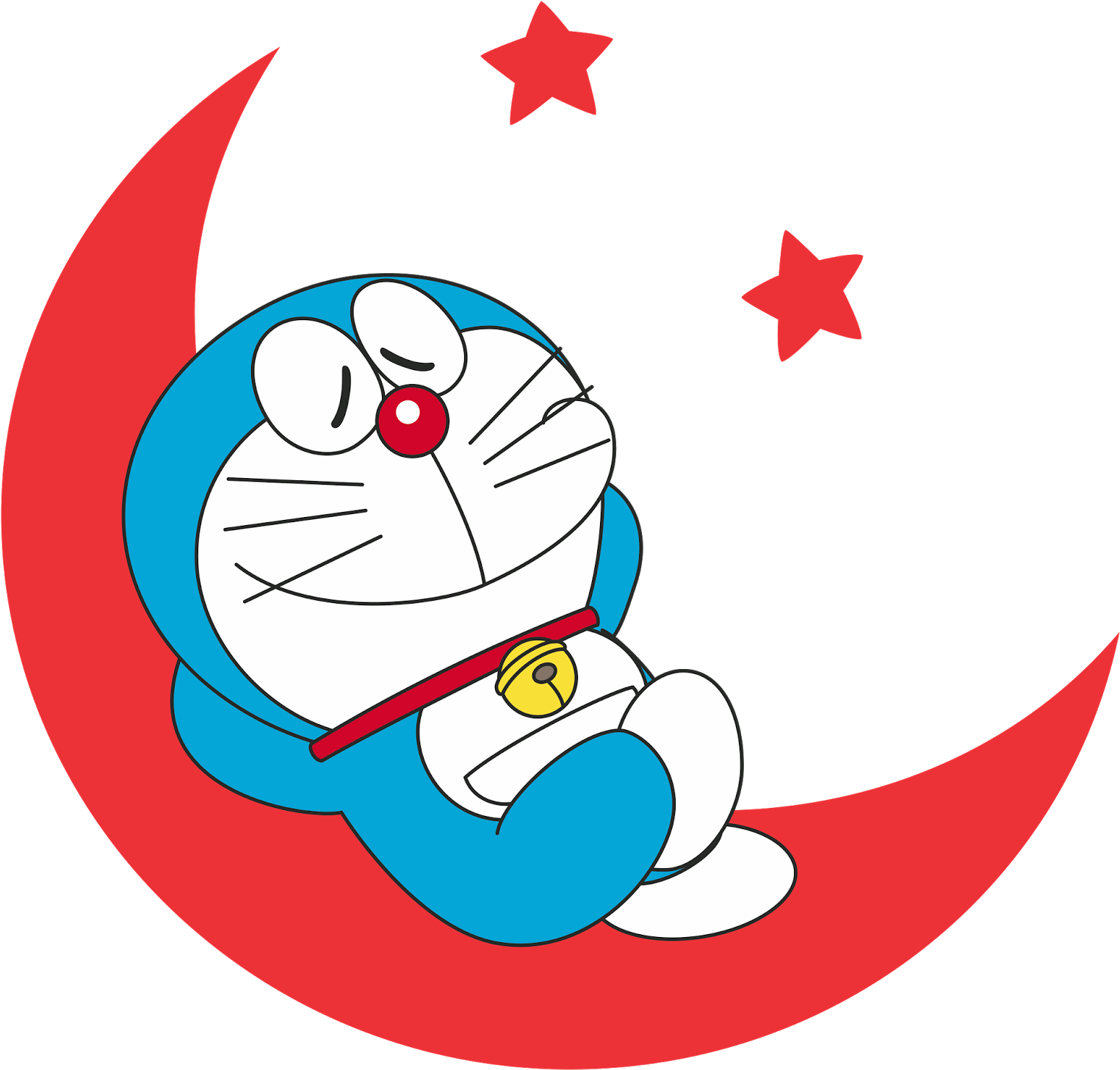 Doraemon Clipart Vector - Doraemon On The Moon (1600x1600), Png Download