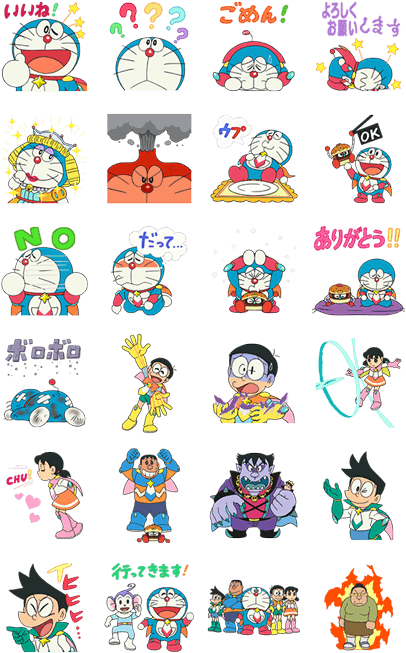 Doraemon The Movie - Stand By Me Doraemon Line Sticker (420x673), Png ...