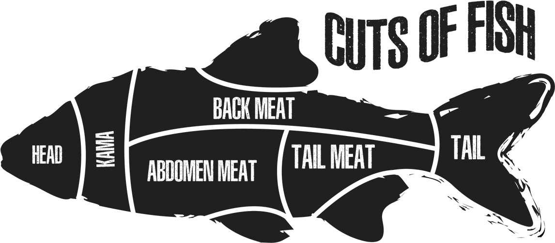 Fish Cuts - Cuts Of Fish Parts (1200x577), Png Download