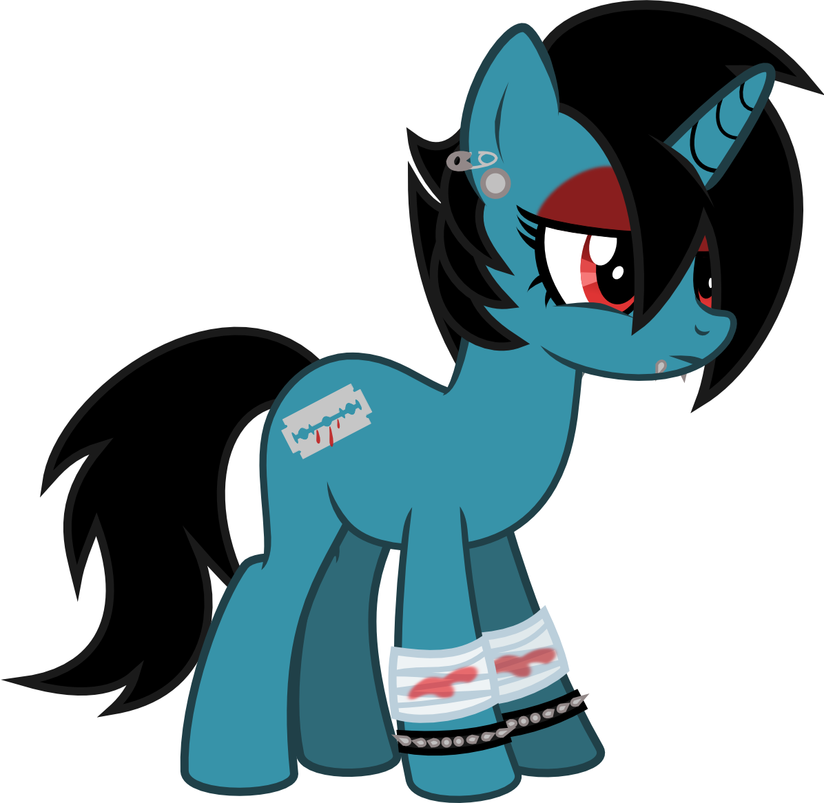 Download Lightningbolt, Bandage, Blood, Cutie Mark, Derpibooru - Emo ...
