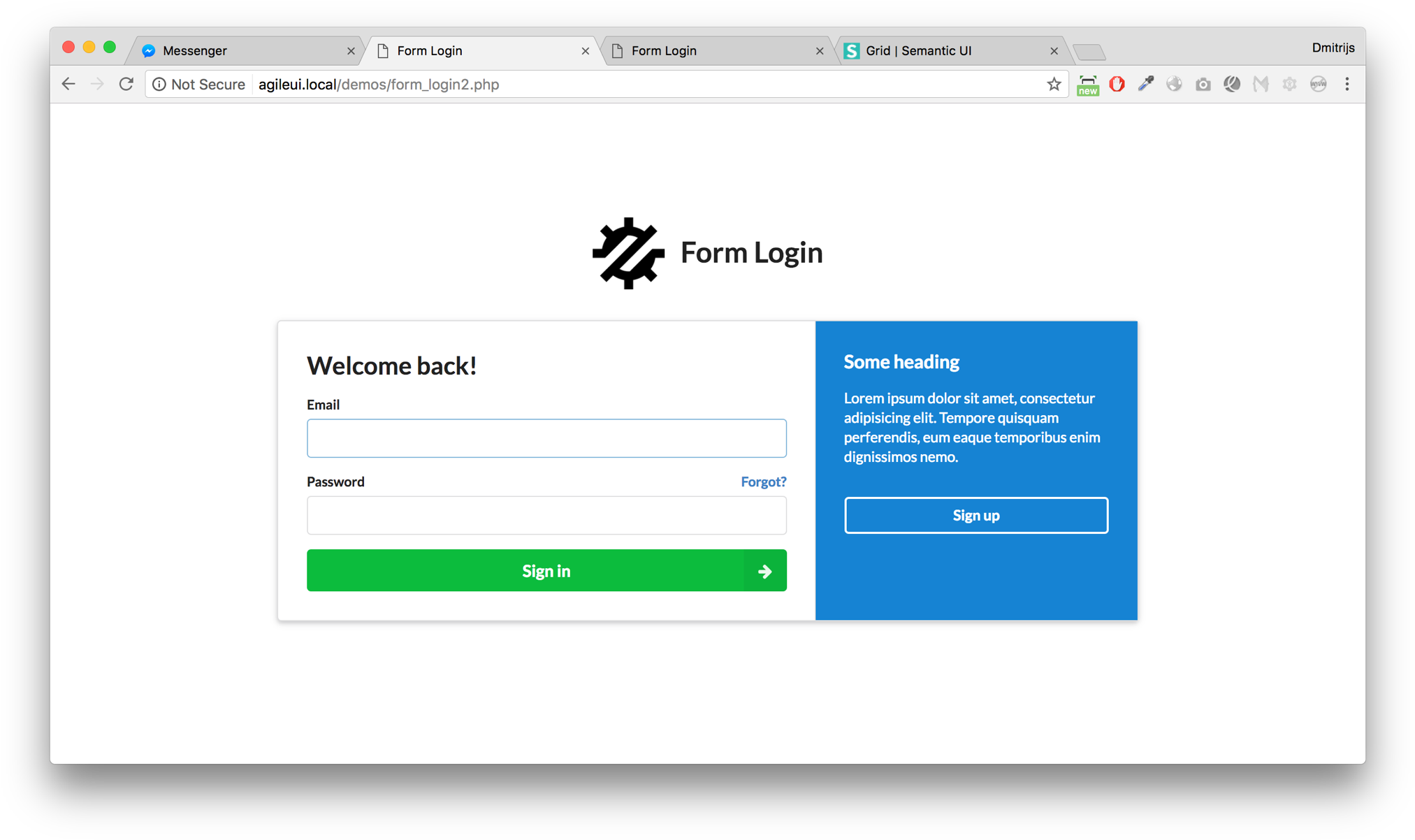 Login-demo 222 Kb - Semantic Ui Login Template (2048x1219), Png Download