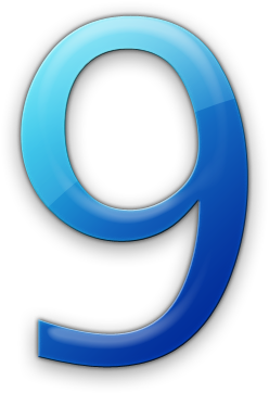 Download Blue Bullets Icon Png - Number 9 Transparent Background ...