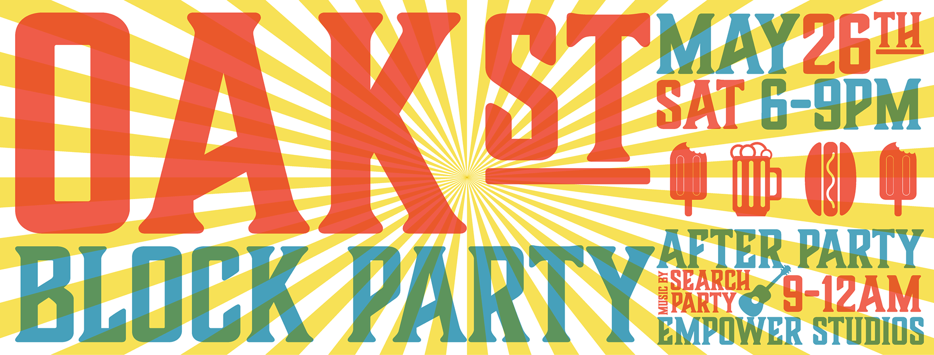 Oak Street Block Party Poster - Poster (1920x731), Png Download