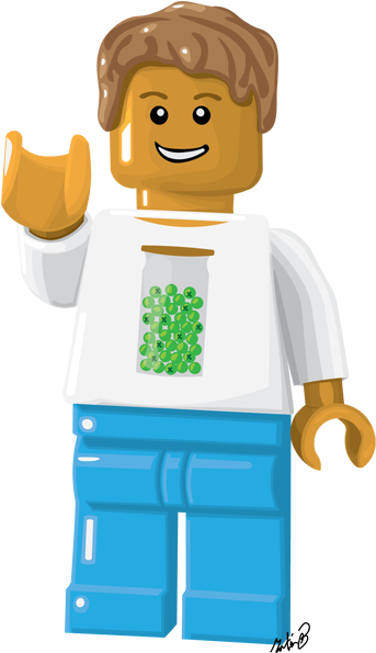 Lego Man, Minifigure With Olives - Cartoon (357x600), Png Download