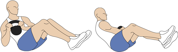 Kettlebell Russian Twist - Kettlebell Twist (610x350), Png Download