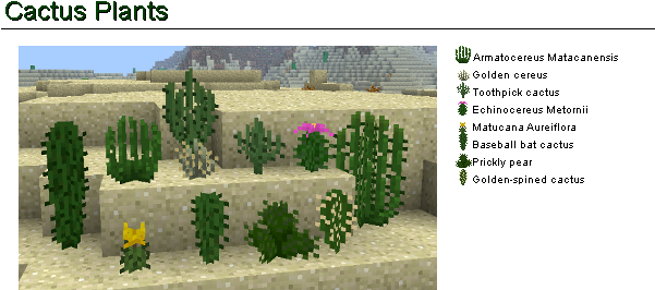 Cactus - Minecraft Plant Mega Pack (600x288), Png Download