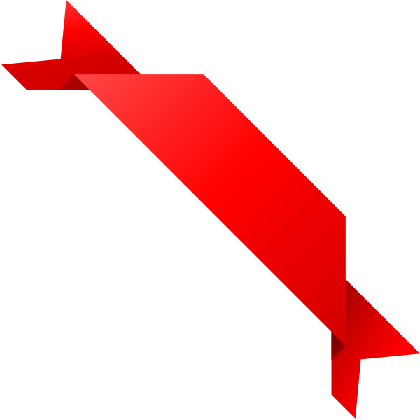 Red Corner Ribbon Png (600x600), Png Download