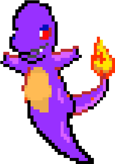 Charmander - Pokemon Charmander Pixel Art (560x600), Png Download