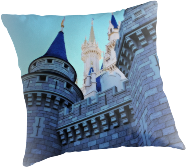 Cinderella Castle Throw Pillow - Cushion (875x875), Png Download