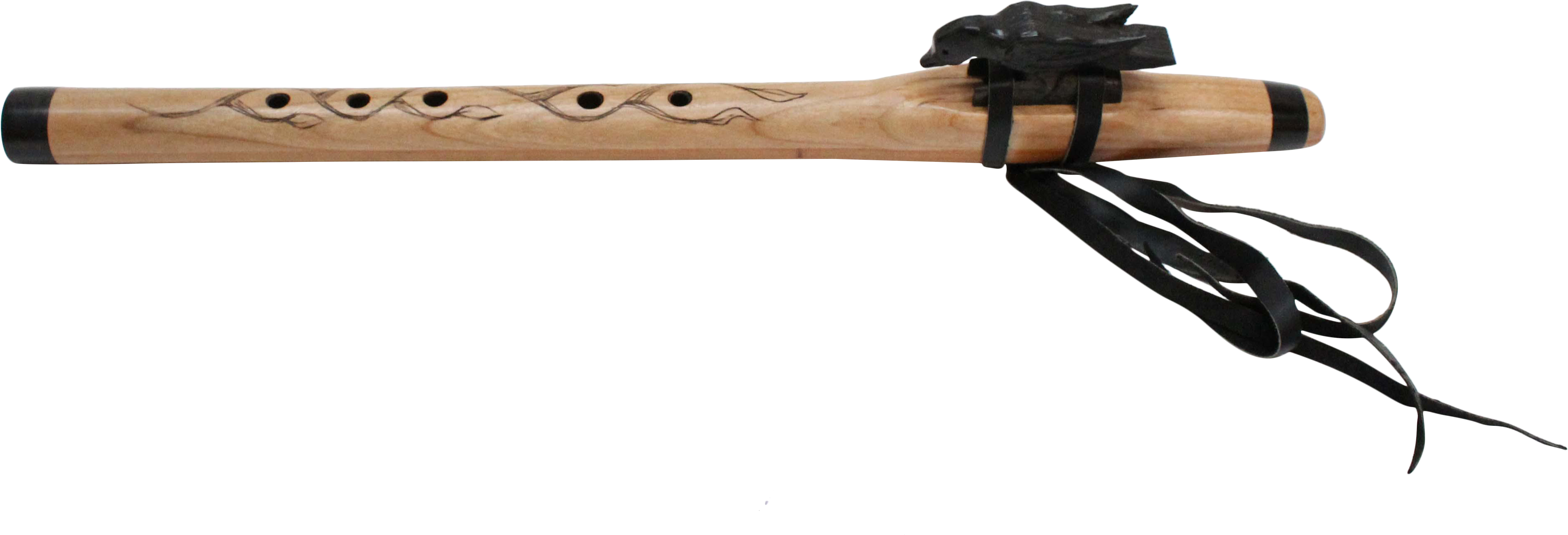 Native American Style Flute With Ebony Duck - Native American Flute Png ...