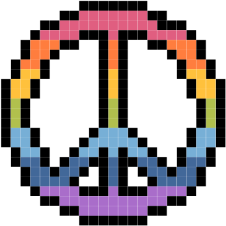Peace Symbol Pixel Art (880x581), Png Download
