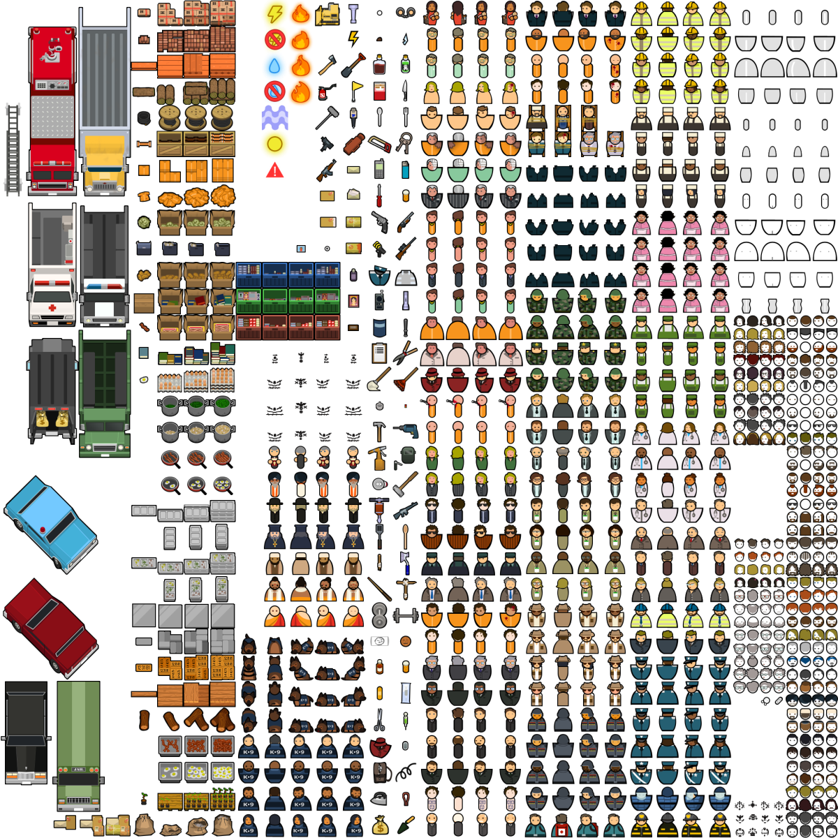 People - Prison Architect Sprite Sheet (1200x1200), Png Download