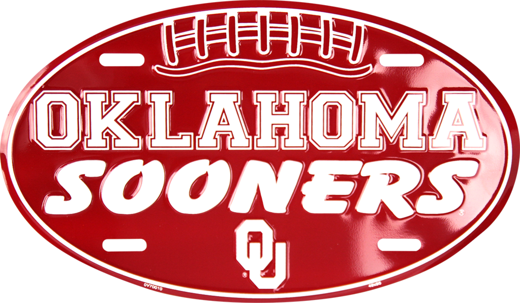 Oklahoma Sooners Football Oval - Oklahoma Sooners Oval License Plate ...