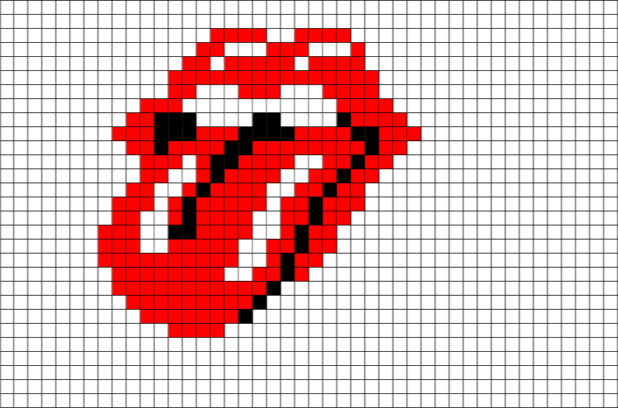 Rolling Stones Logo Pixel Art (880x581), Png Download