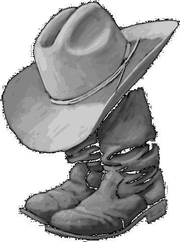 Cowboy Hat And Boots Png - Cowboy Headstone (398x500), Png Download
