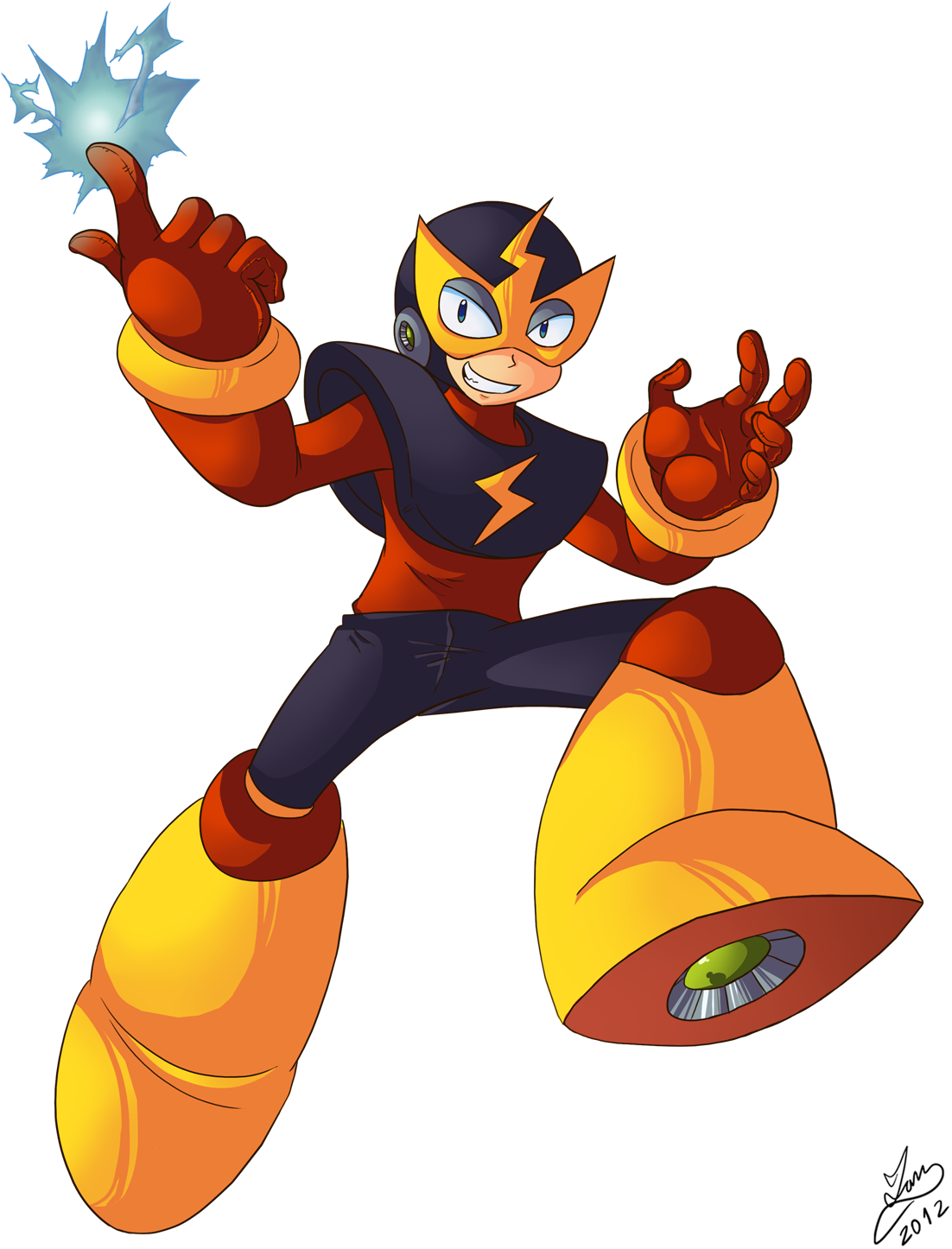 Elec Man Robot Master - Megaman Elecman Png (1117x1500), Png Download