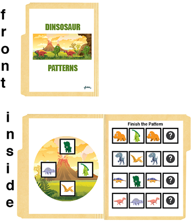 Dinosaur Patterns File Folder Explainer-01 - Dinosaur (500x441), Png ...