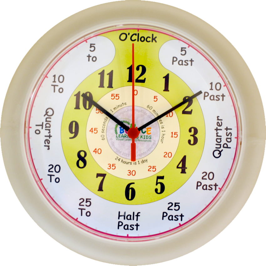 Download Learn To Tell The Time Clock | Transparent PNG Download | SeekPNG