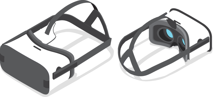Goggles - Gear Vr Icon Png (725x332), Png Download