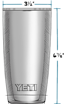 20 Oz Yeti Rambler Dimensions - Yeti Rambler 20 Oz Stainless Steel ...