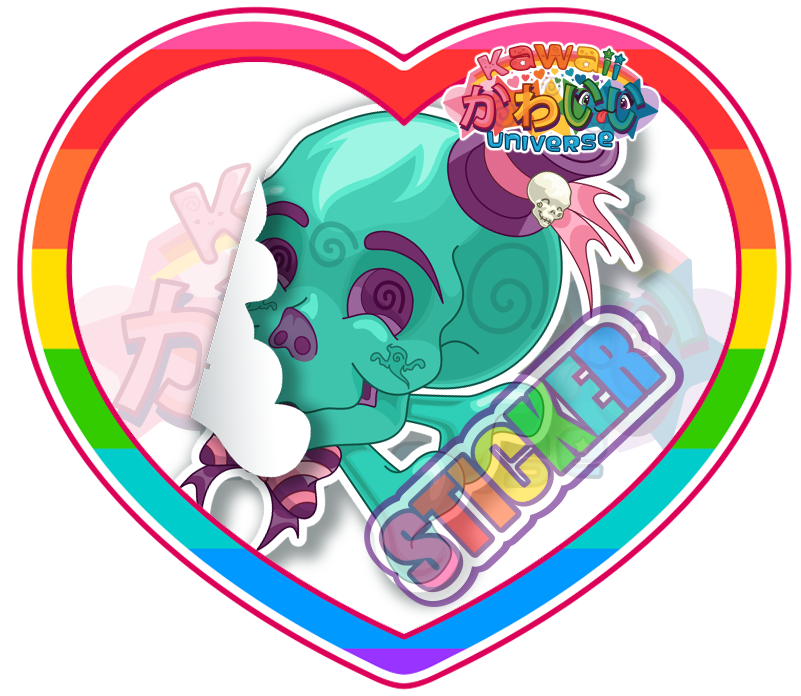Download Cute Teal Skull Sticker | Transparent PNG Download | SeekPNG