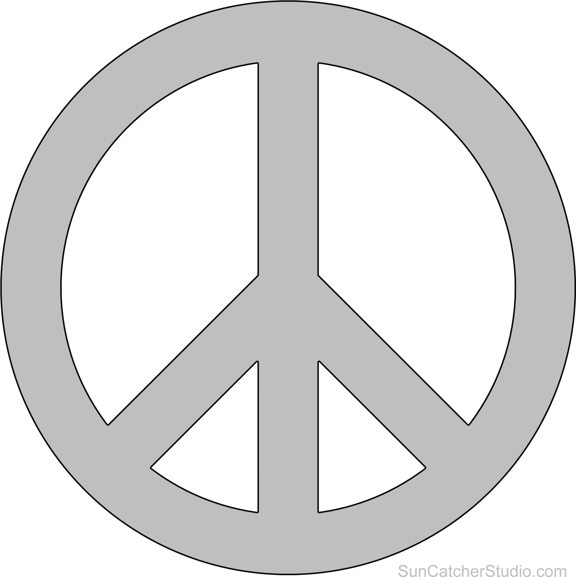 Peace Sign Pattern - Symbols On White Background (2000x2000), Png Download
