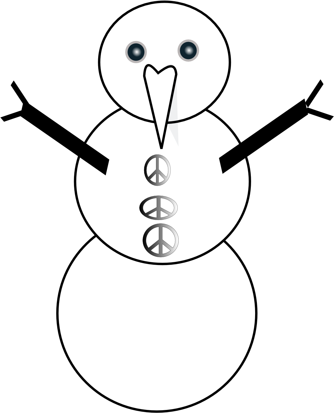 Snowman Black White Peace Symbol Sign Xmas Christmas - Jeezy Snowman ...