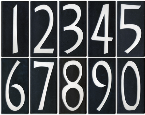 White On Black House Number Tiles - Numbers Black And White (480x480 ...
