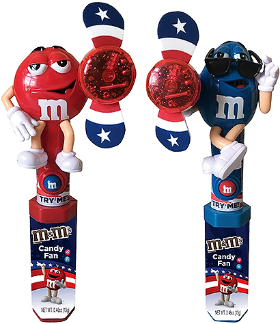 M&m's Red, White & Blue Character Fan Candy Toy - M&m Red White & Blue ...